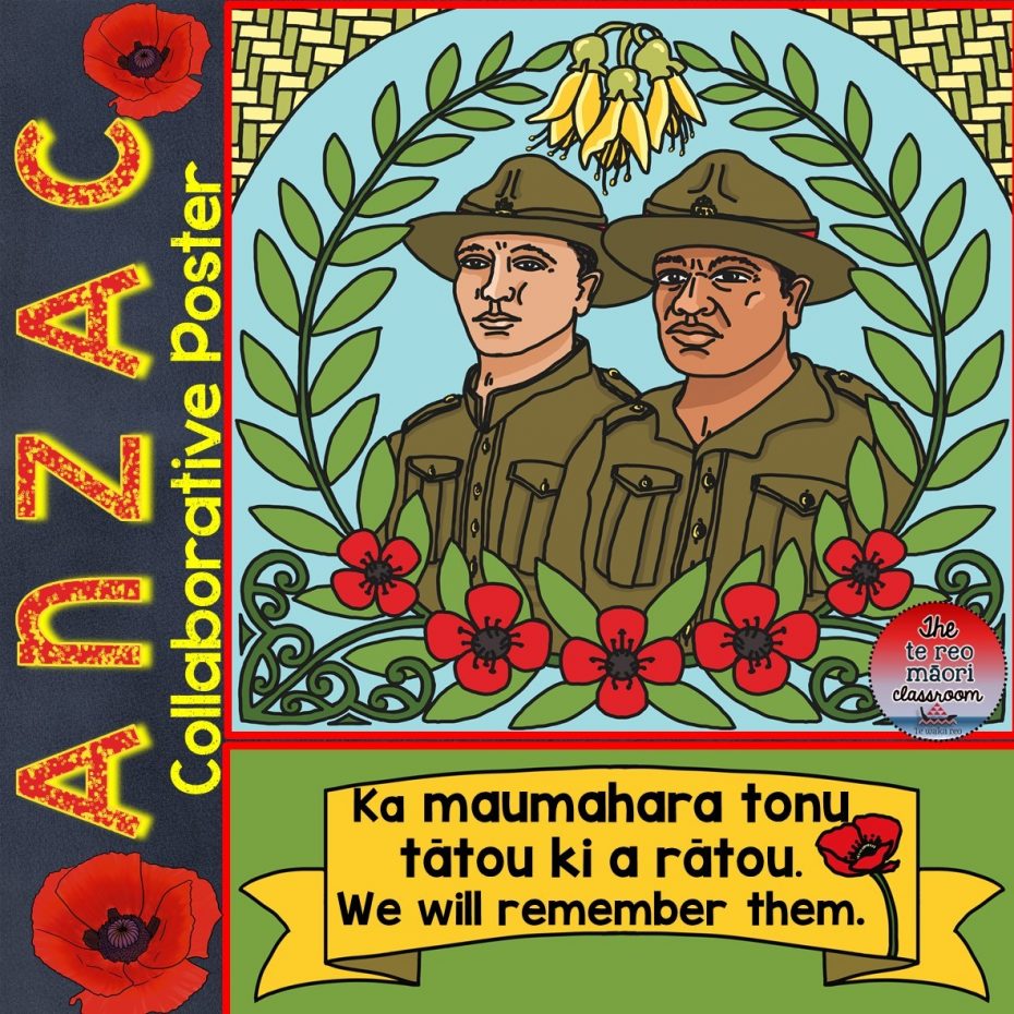 ANZAC Collaborative Poster - The Te Reo Māori Classroom