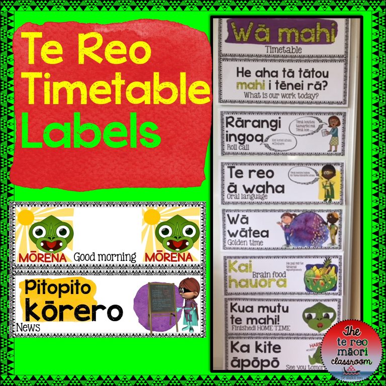 46 Te Reo CLASSROOM LABELS (with sentences) - The Te Reo Māori Classroom