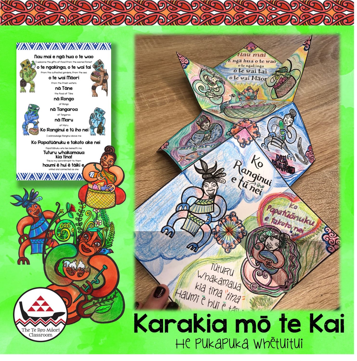 Karakia mō te Kai Concertina Book - The Te Reo Māori Classroom