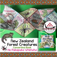 NZ Forest Creatures Concertina Book * He Pukapuka Whētuitui* - The Te ...