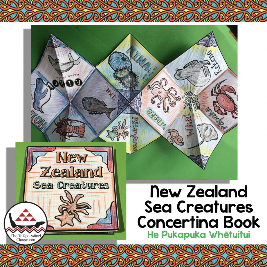 NZ Sea Creatures Concertina Book *He Pukapuka Whētuitui* - The Te Reo ...