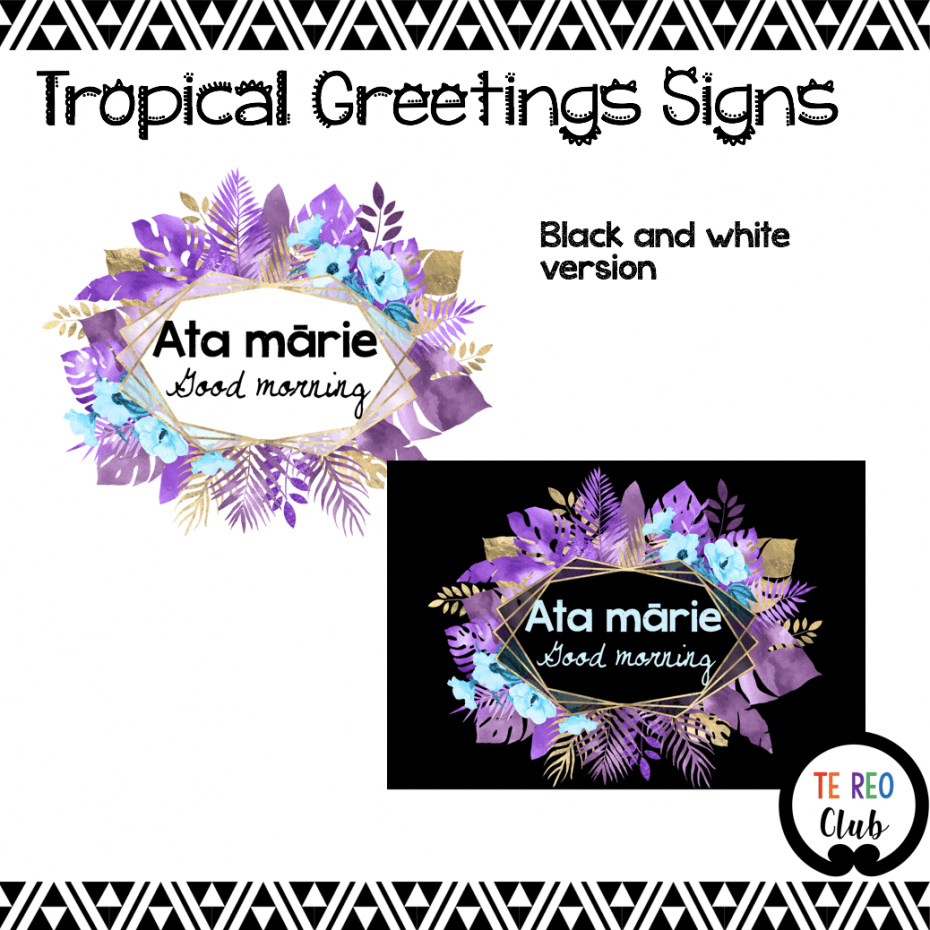 Tropical Themed Greetings Signs - The Te Reo Māori Classroom